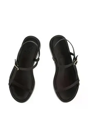 ANCIENT GREEK SANDALS Politia Leather Sandals - Black