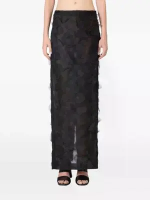 Max Mara Adepto Ruffled Silk Maxi Skirt