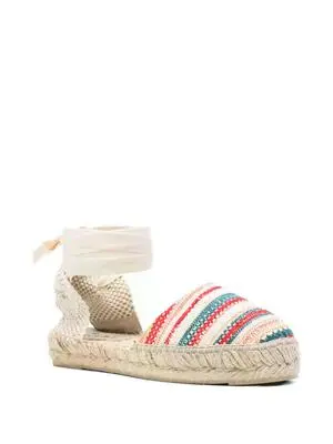 Manebí Striped Tie Espadrilles - Red