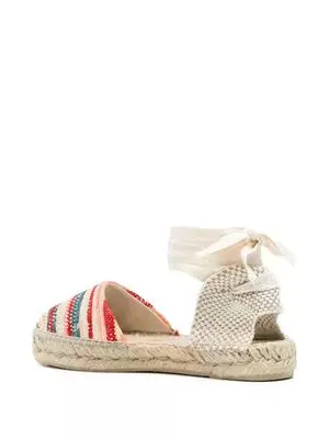 Manebí Striped Tie Espadrilles - Red