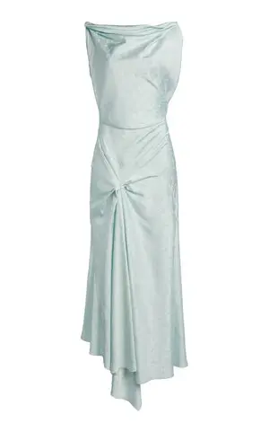 Victoria Beckham Posy Twist-detail Midi Dress - Light Blue