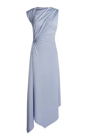 Victoria Beckham Asymmetrical Twist-detailed Midi Dress - Blue