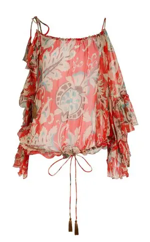 Etro Off-the-shoulder Silk Chiffon Top - Multi