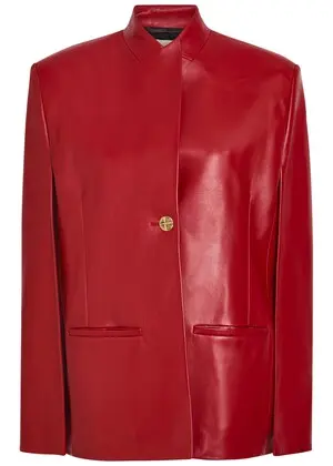 Khaite Dolso Open-sleeve Leather Jacket