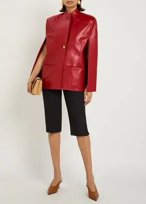 Khaite Dolso Open-sleeve Leather Jacket