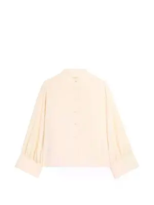 Momoni Stand-collar Gathered-sleeve Shirt - Neutrals