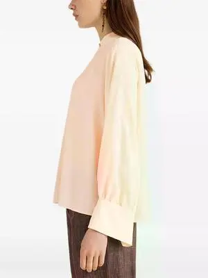 Momoni Stand-collar Gathered-sleeve Shirt - Neutrals