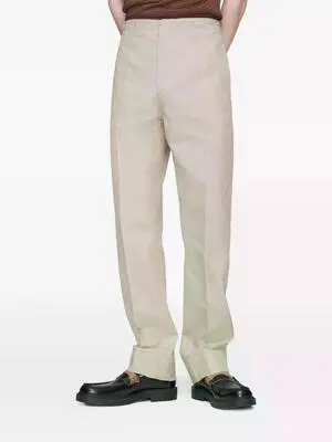 MAISON MARGIELA Buttoned Cotton Silk Blend Trousers