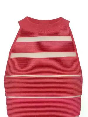 Balmain Stripes Knit Flare Dress