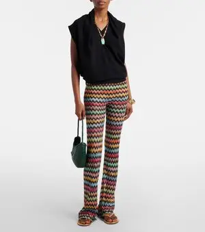 Missoni Zigzag Lame Flared Pants - Multicoloured