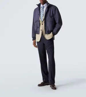 Dunhill Cotton-blend Twill Bomber Jacket - Blue