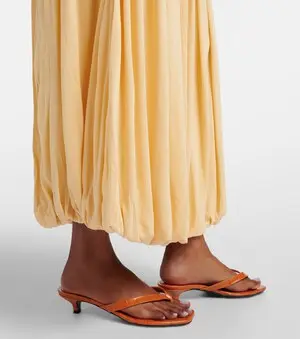 TOTEME Croc-effect Leather Thong Sandals - Orange
