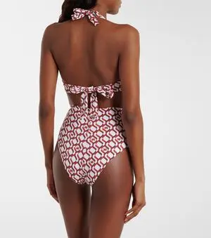 Max Mara Printed Halterneck Bikini Top
