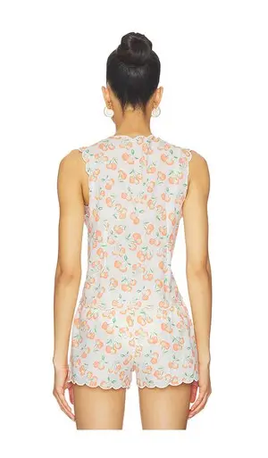 MONTCE X Elsa Hosk Scalloped Vest Top - Cream