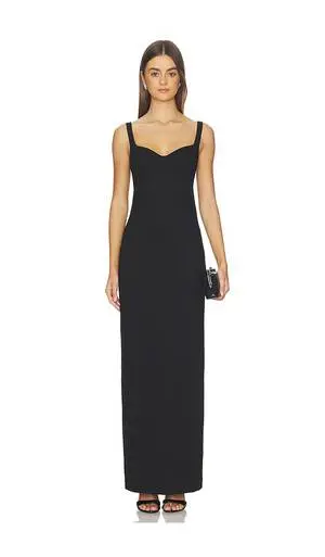 Simkhai Cabot Sculpted Scuba Maxi Dress - Black