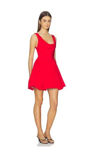Alice + Olivia Estrella Draped Flare Mini Dress - Red