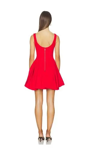 Alice + Olivia Estrella Draped Flare Mini Dress - Red