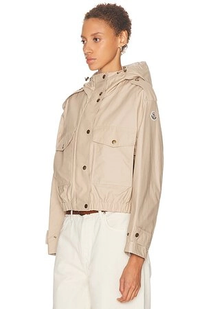 Moncler Cropped Hooded Ripstop Jacket