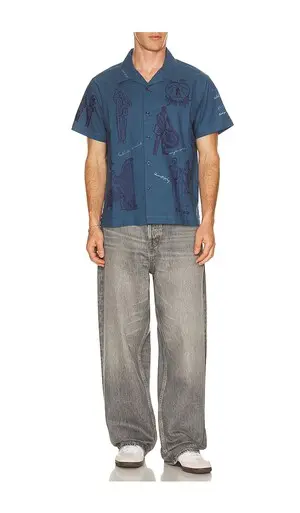 SAMUEL ZELIG Orchestra Camp Shirt In . Also - Blue