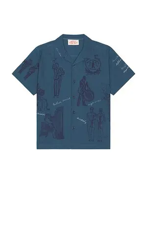 SAMUEL ZELIG Orchestra Camp Shirt In . Also - Blue