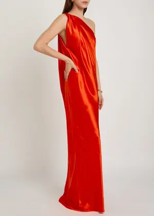 DELOS Nova Draped Silk Maxi Dress