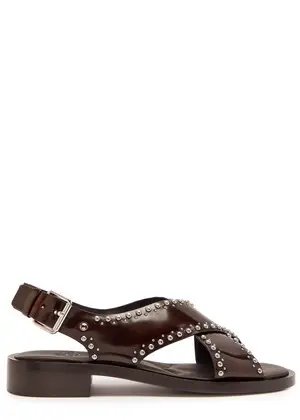 Church's Remi Patent Leather Studded Sandals - Brown