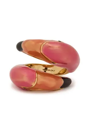 Chloé Enamelled Flamingo Ring - Pink