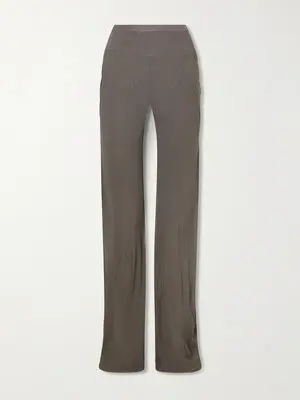 Rick Owens Rick Owens Bias Silk-Crepe Wide-Leg Pants Gray