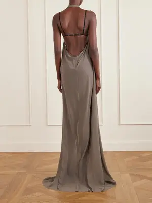 Rick Owens Halter Silk Georgette Gown