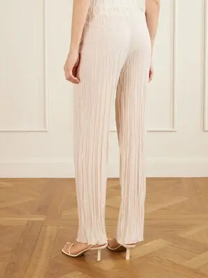 Sharon Wauchob Crinkled Silk-blend Wide-leg Trousers