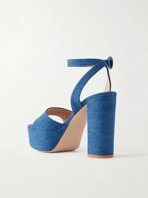 GIANVITO ROSSI Denim Platform Sandals