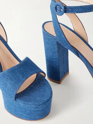 GIANVITO ROSSI Denim Platform Sandals