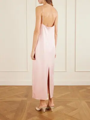 Stella McCartney Lace-trimmed Satin Midi Dress - Pink