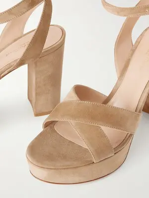 GIANVITO ROSSI Sabrina Suede Platform Sandals
