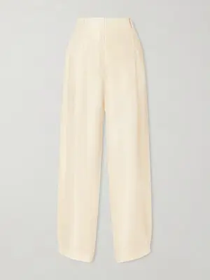 THE ROW Kolina Wide-leg Pleated Silk-faille Trousers - Yellow