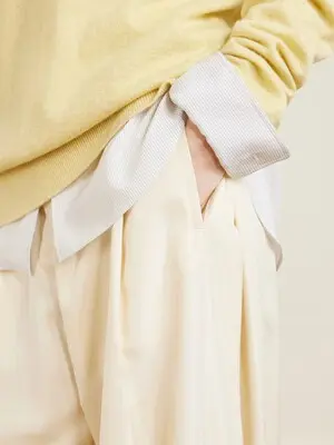 THE ROW Kolina Wide-leg Pleated Silk-faille Trousers - Yellow