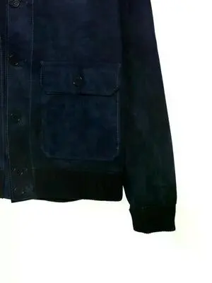 SALVATORE SANTORO Suede Bomber Jacket - Blue