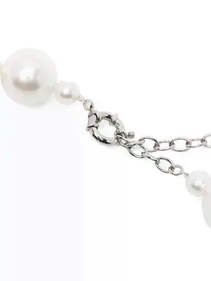 N°21 Faux Pearl Necklace With Chain Detail - Silver