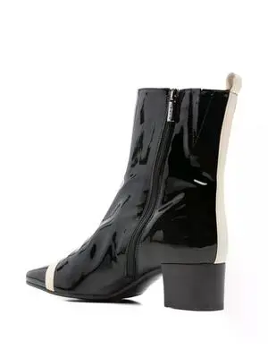 CARREL Patent Leather Block Heel Boots