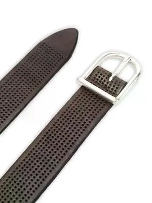 DELL'OGLIO Perforated Leather Belt - Brown