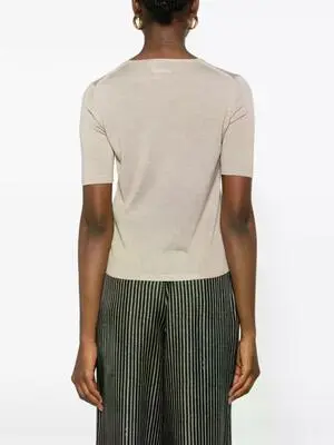 Max Mara Cut-out T-shirt - Neutrals