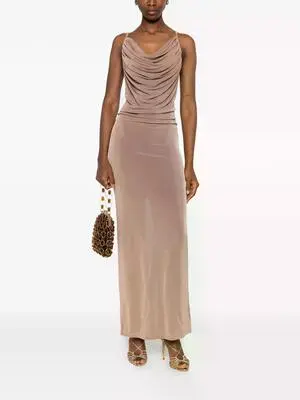 ELEH Sleeveless Draped Maxi Dress