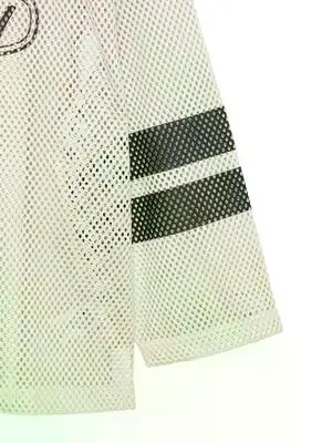 StÜssy Logo Print Mesh V-neck T-shirt