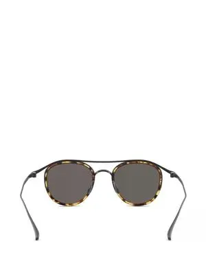 Giorgio Armani Round Frame Tortoiseshell Sunglasses - Black