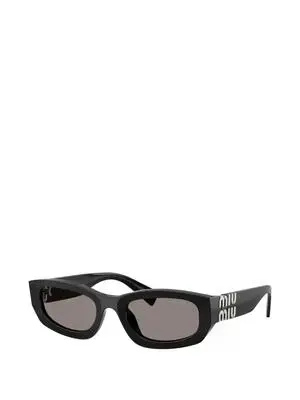 Miu Miu Logo Rectangle Sunglasses - Black