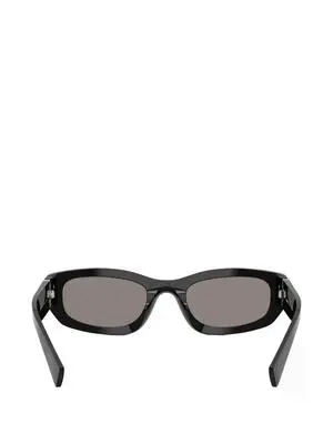 Miu Miu Logo Rectangle Sunglasses - Black