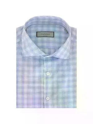 Canali Checked Cotton Shirt - Blue