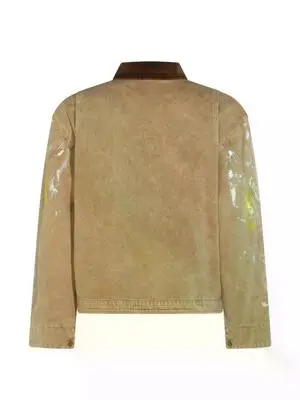 Moschino Paint-splash Corduroy Collar Jacket - Neutrals