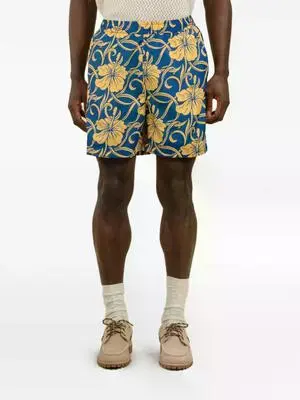Drole De Monsieur Floral Print Shorts - Blue