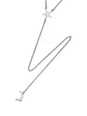 OBSIDIAN Star And Moon Pendant Necklace